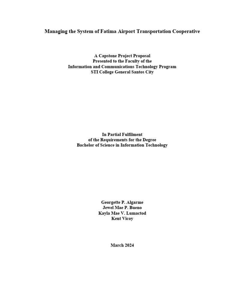Fatima Airport Transport System Proposal | PDF | Transport | Cooperative
