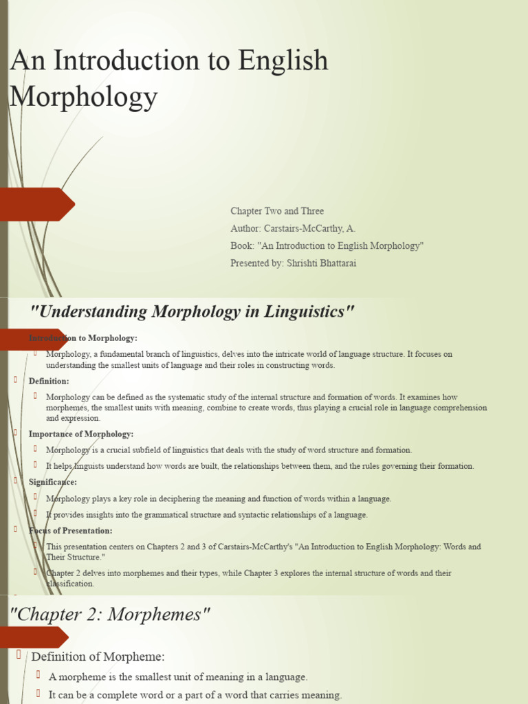An Introduction To English Morphology | PDF