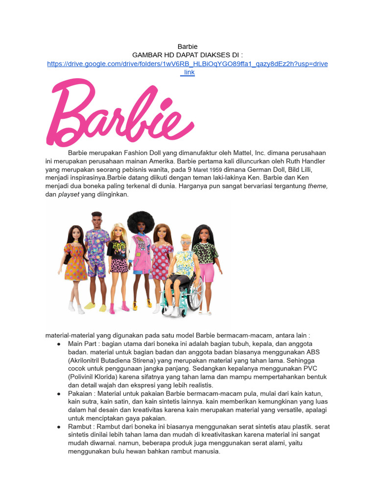 Analisis Material Barbie | PDF