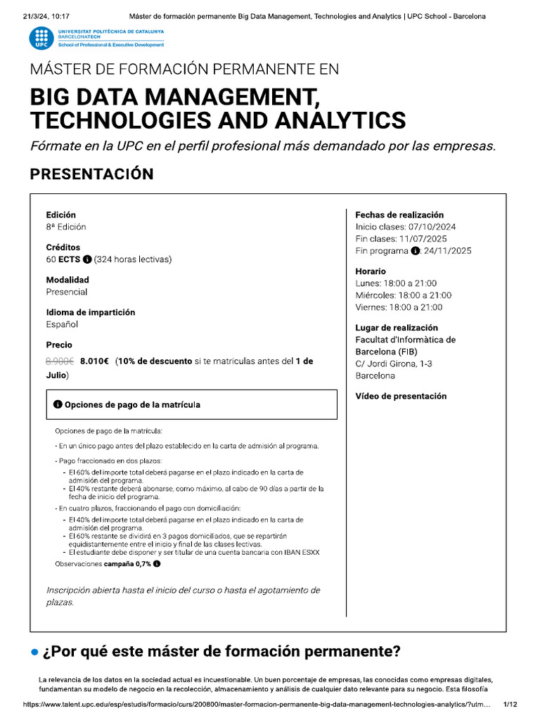 Máster de Formación Permanente Big Data.. | PDF