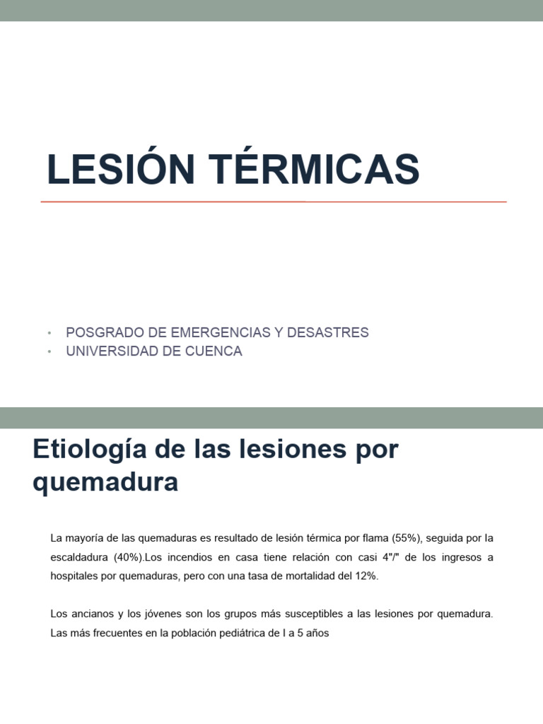 Lesiones Termicas | PDF | Quemar | Fisiología