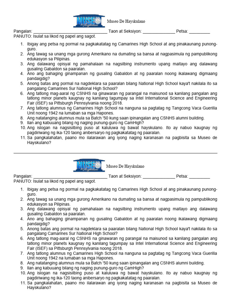 MDH Guide Questions | PDF