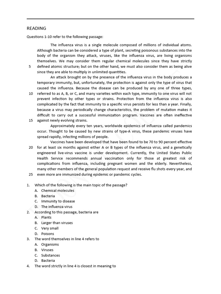 Mini Test Reading | PDF