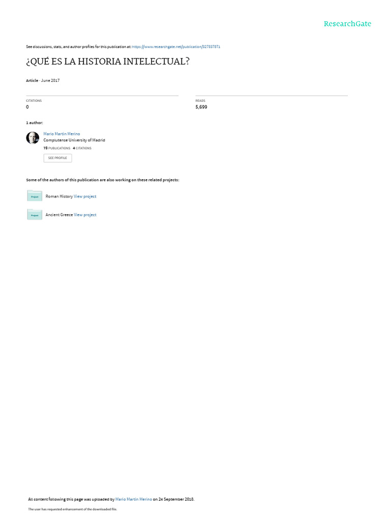 Que Es La Historia Intelectual | PDF | Pensamiento | Lingüística
