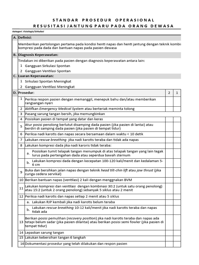 Spo RJP Dewasa-1 | PDF