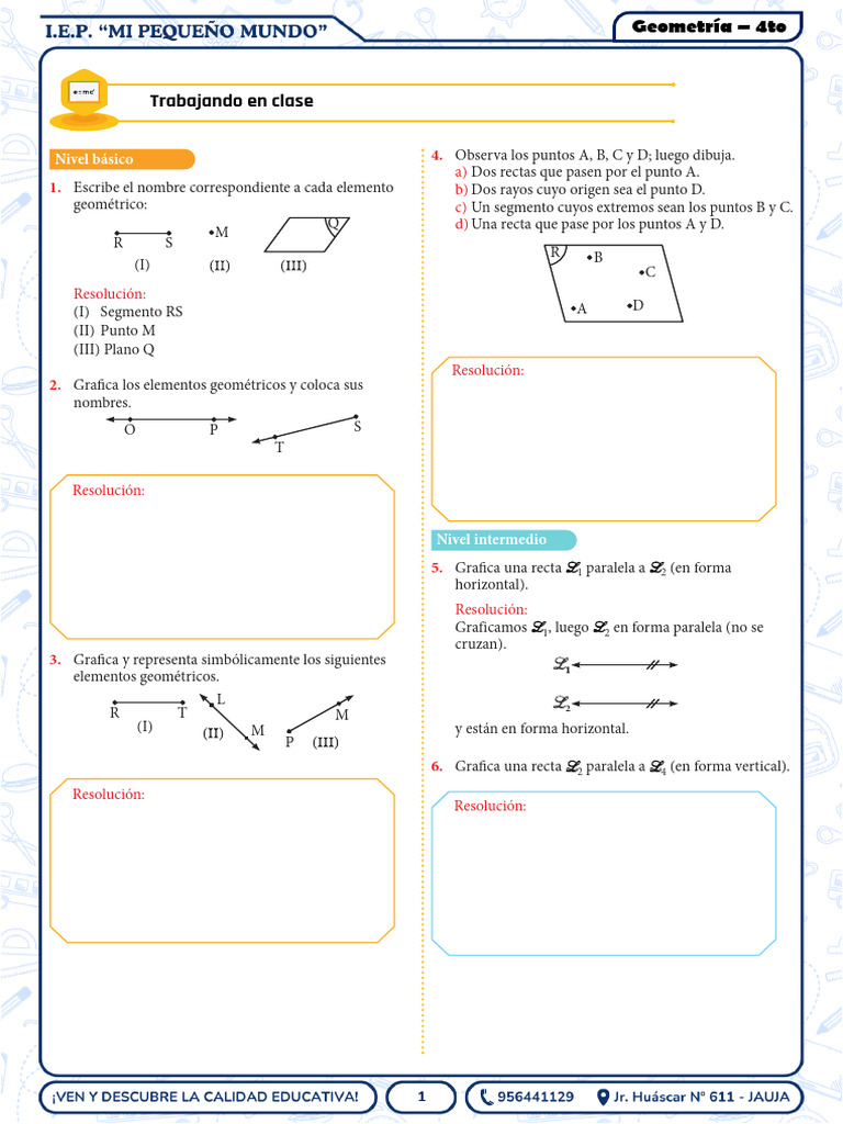 Sem01 Practica Geometría 4to | PDF | Perpendicular | Euclides