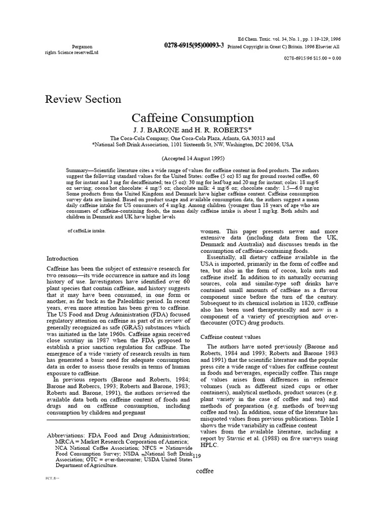 Article Assignment Pdf Caffeine Coffee 0047