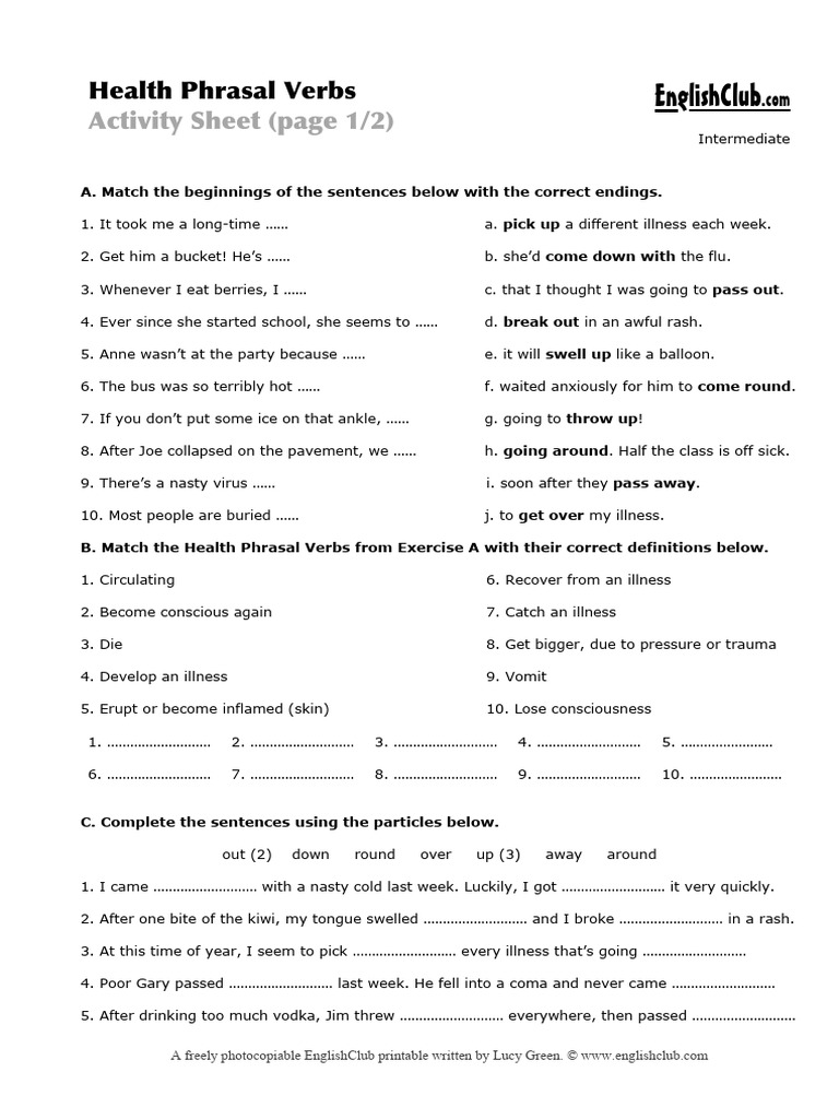 PHRASAL VERB PRACTICE | PDF