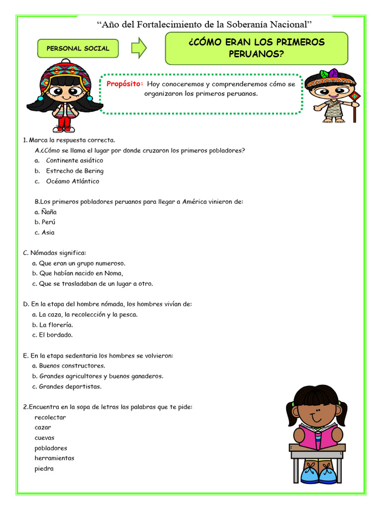 Act-Lun 04 - Personal Social-Cómo Eran Los Primeros Peruanos | PDF | Nómada