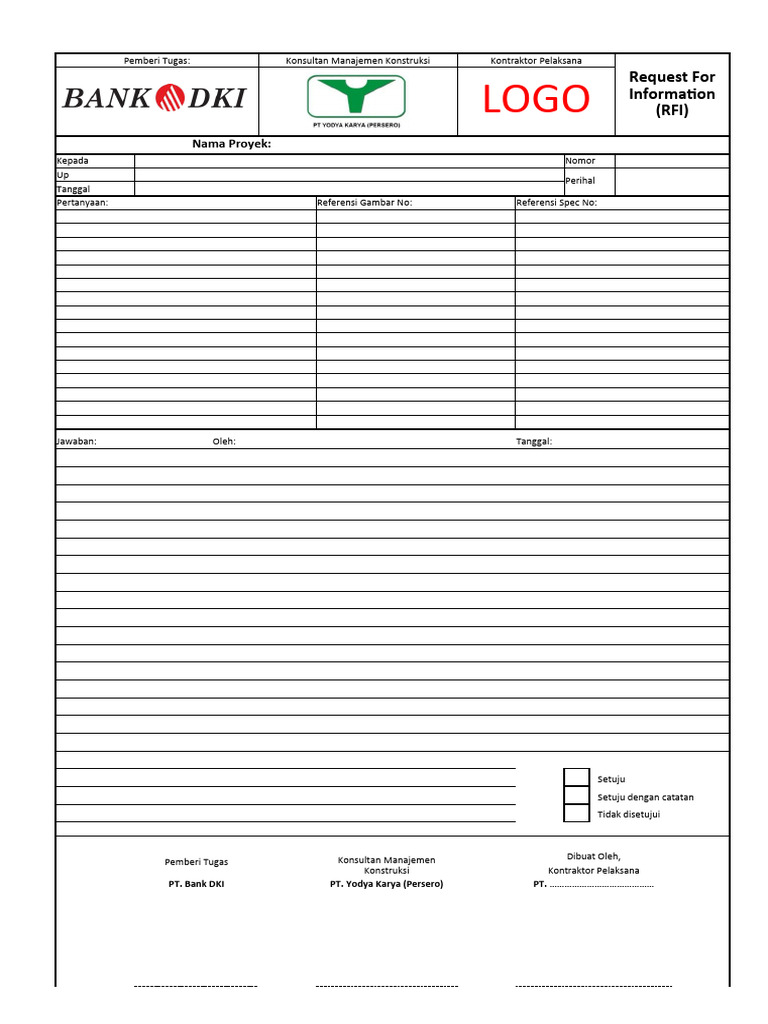 Request For Information (RFI) : Nama Proyek | PDF