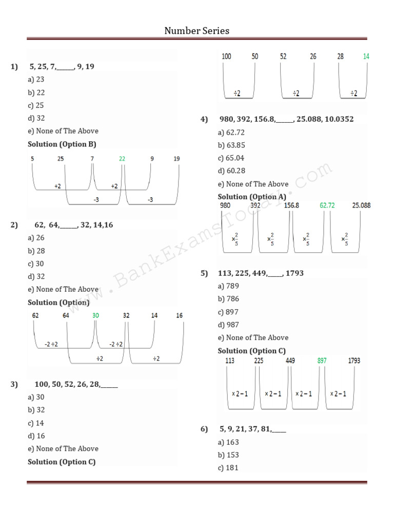 Number Series Solved Part 3 | PDF Number Series Solved Part 3 | PDF