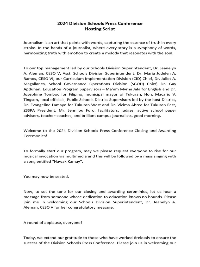 2024 DSPC Hosting Script | PDF