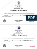 Certificate of Appearance Template | PDF