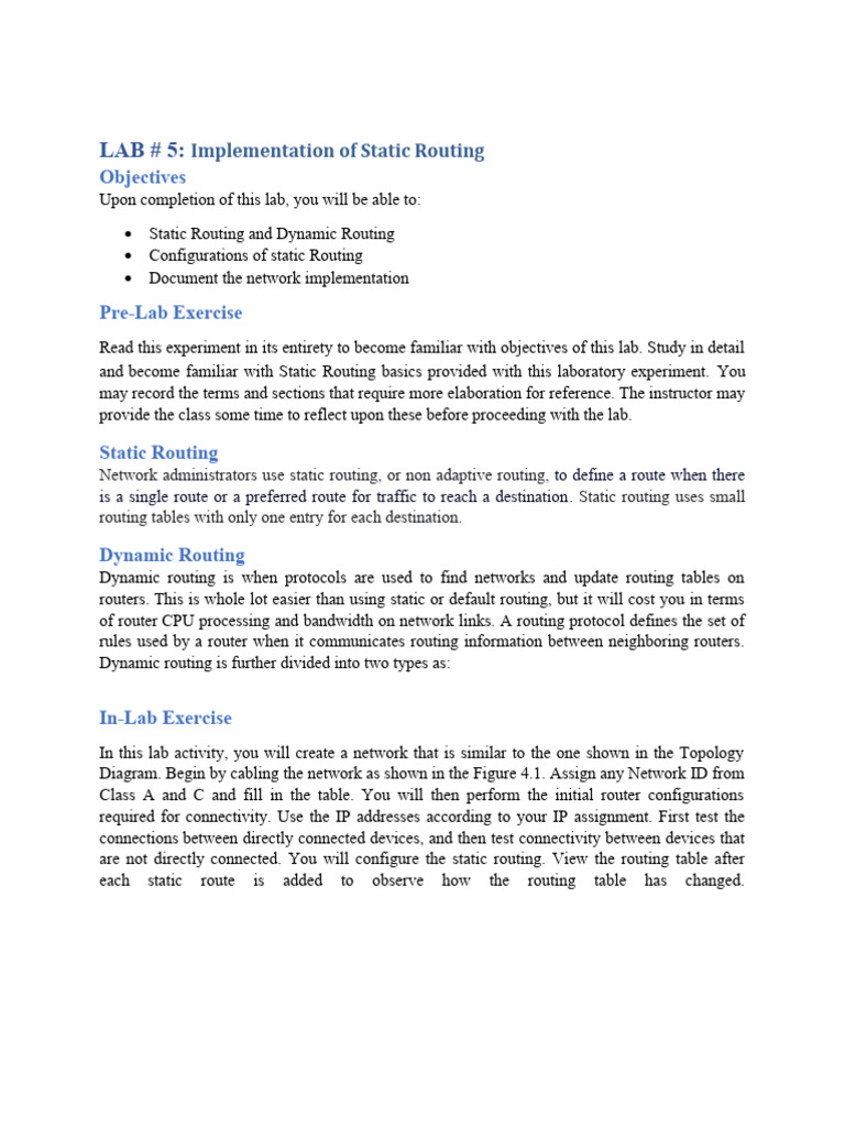 Static Routing Download Free Pdf Routing Router Computing