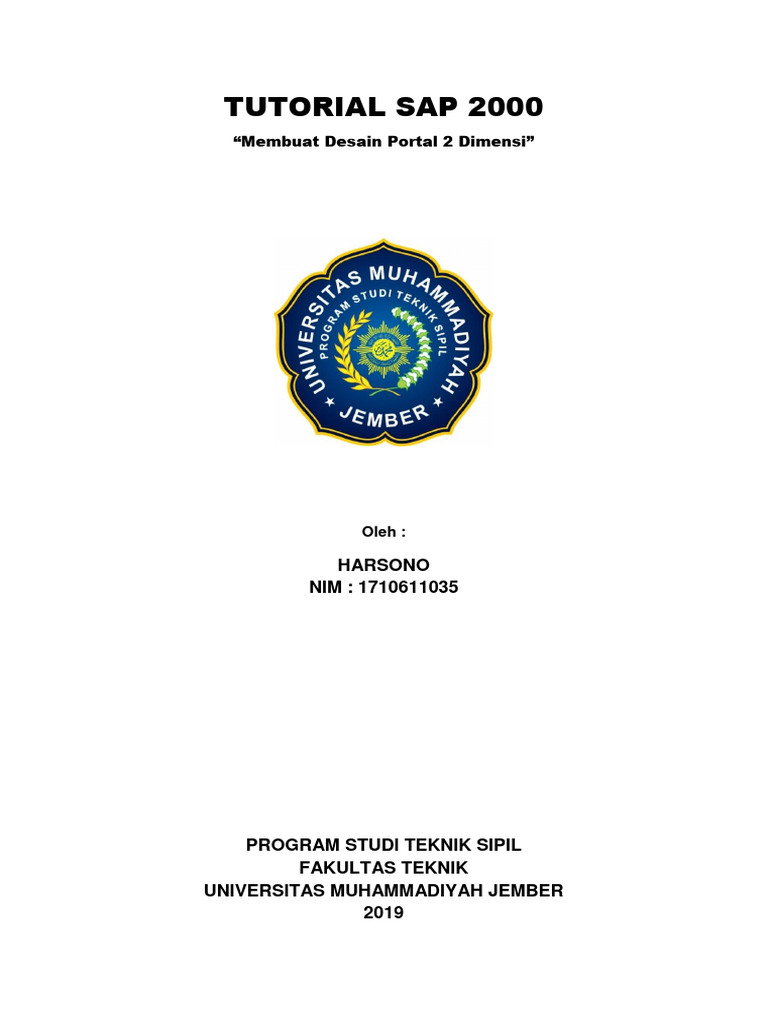 TUTORIAL SAP 2000 Membuat Desain Portal | PDF | Teknologi & Rekayasa ...