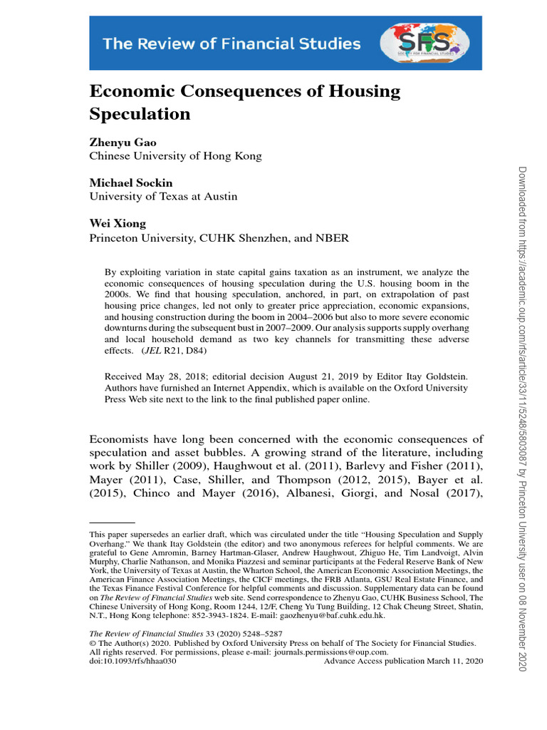 Speculation | PDF | Taxes | Business Cycle