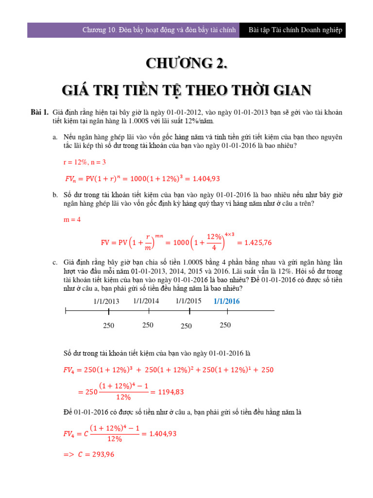 Bai Tap Chuong 2 - Dap An | PDF