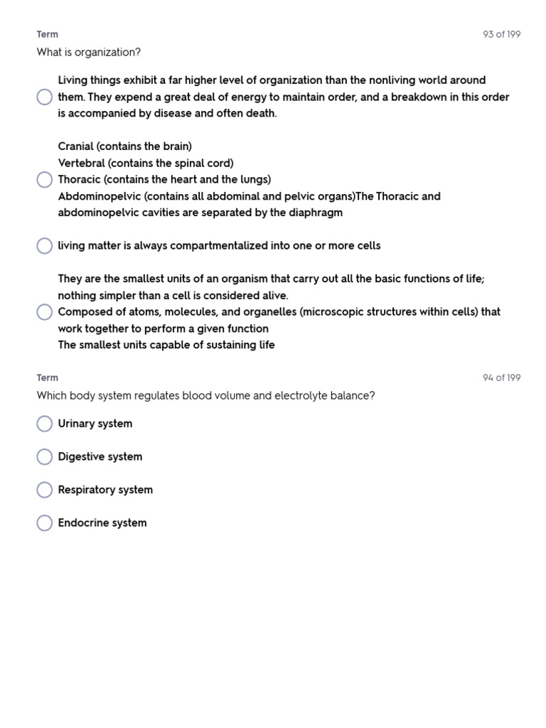 BIOS-251 Anatomy and Physiology With Lab Self-Test (40) - J | PDF ...