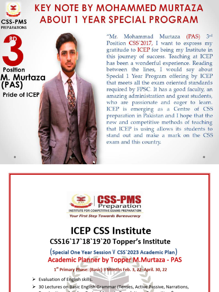 1 Year Plan For Css 2025 | PDF