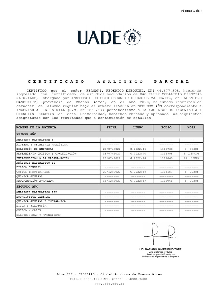 Analitico Uade | PDF | Ingeniería