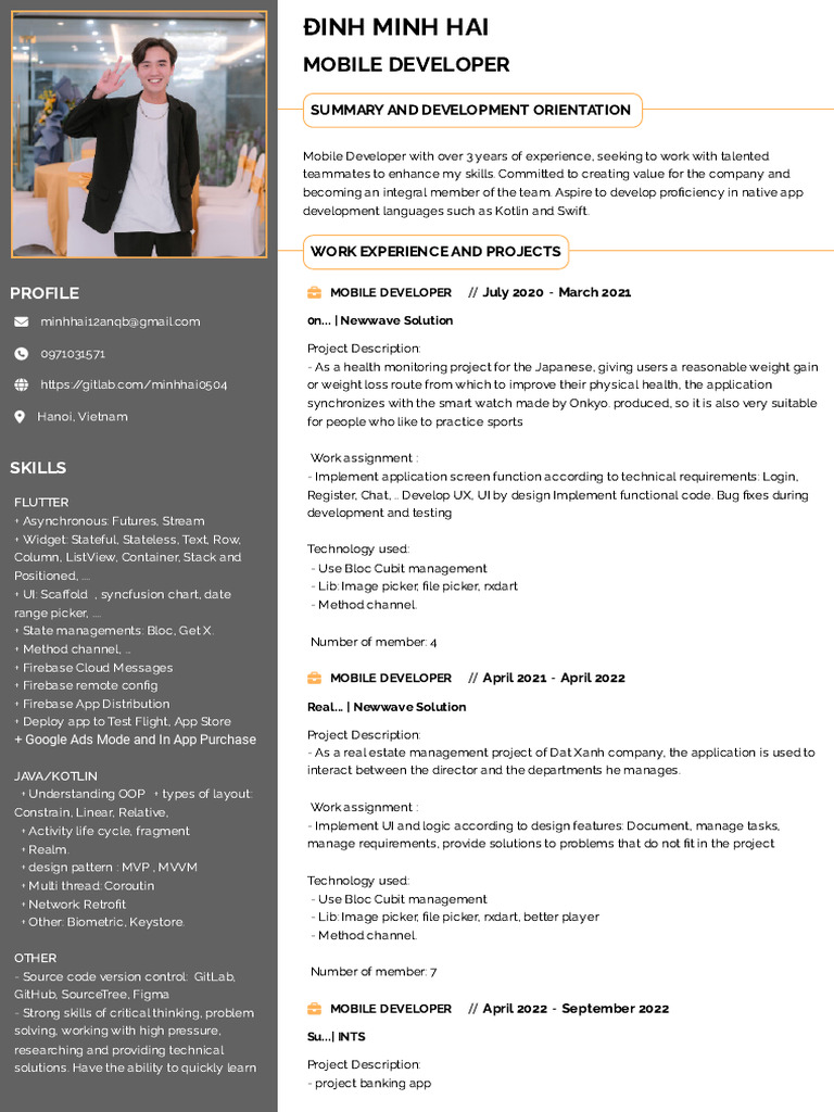 Dinh Minh HAi FLutter Dev | PDF | Mobile App | Computer Science
