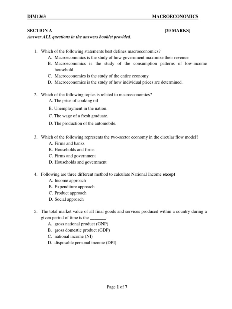 Macroeconomics Final Exam Download Free Pdf Macroeconomics Recession