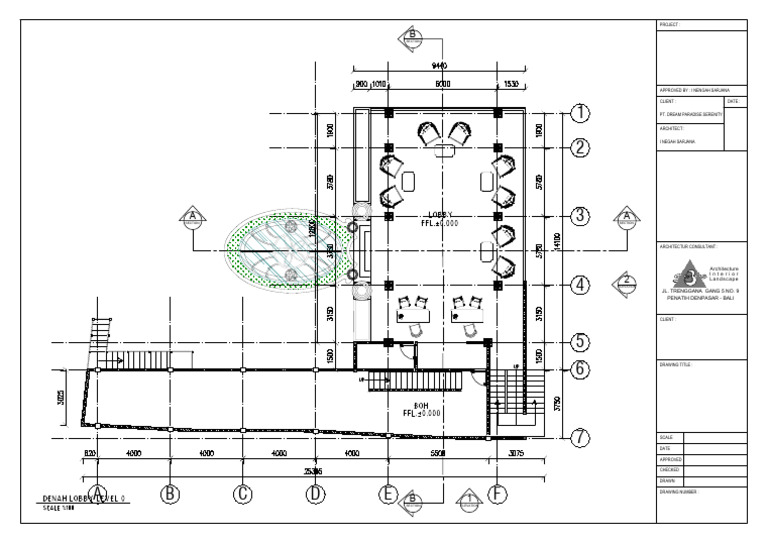 DENAH LOBBY LV 0.00 | PDF | Design