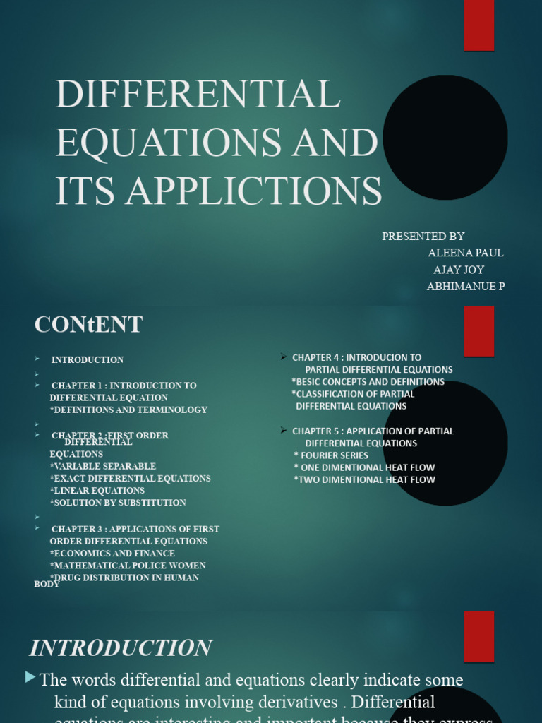 Differential Equations and Its Applictions 2 | PDF | Differential ...