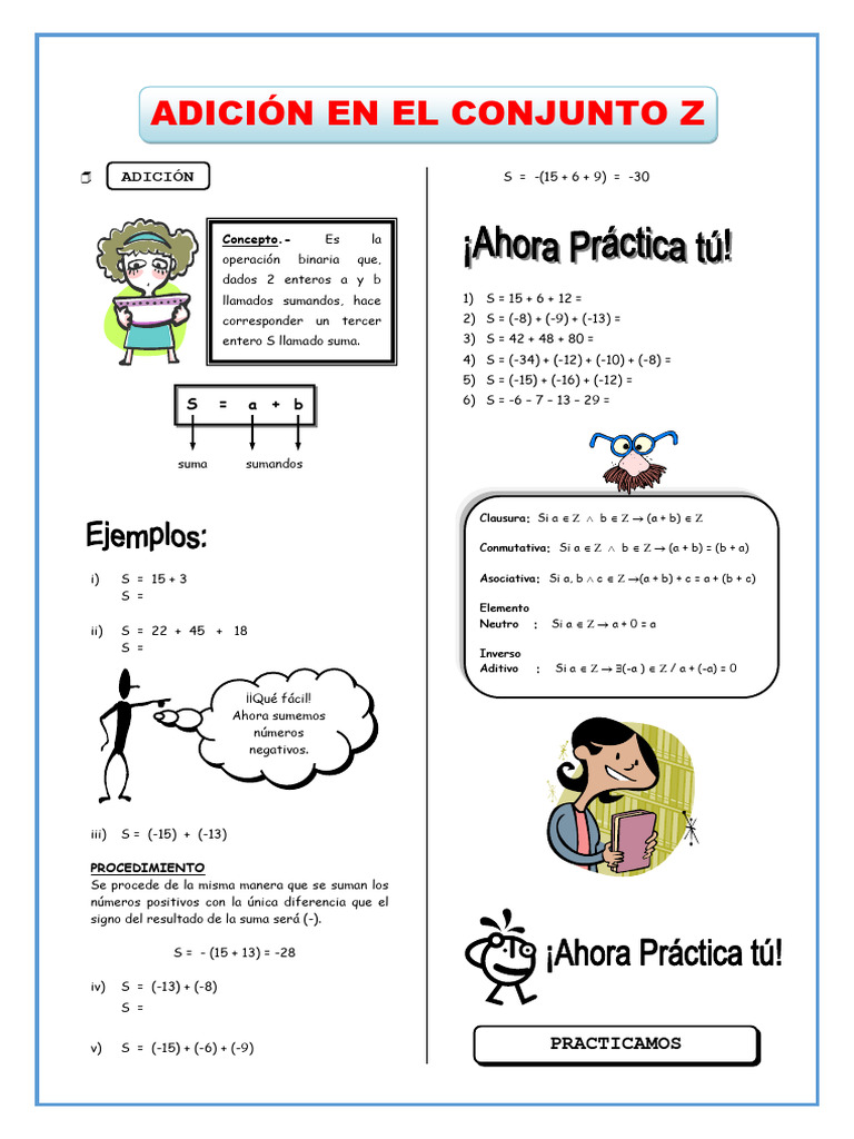 Adición de Números Enteros | PDF | Métodos y materiales de enseñanza