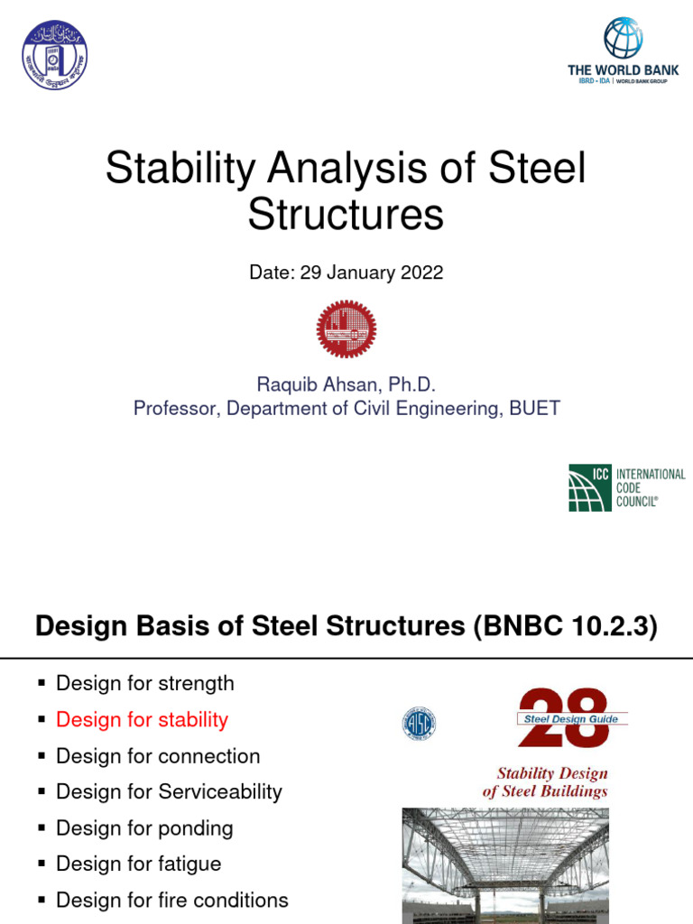 S - 19 - Steel - 7 Stability Analysis of Steel Structure | PDF | Buckling | Amplifier