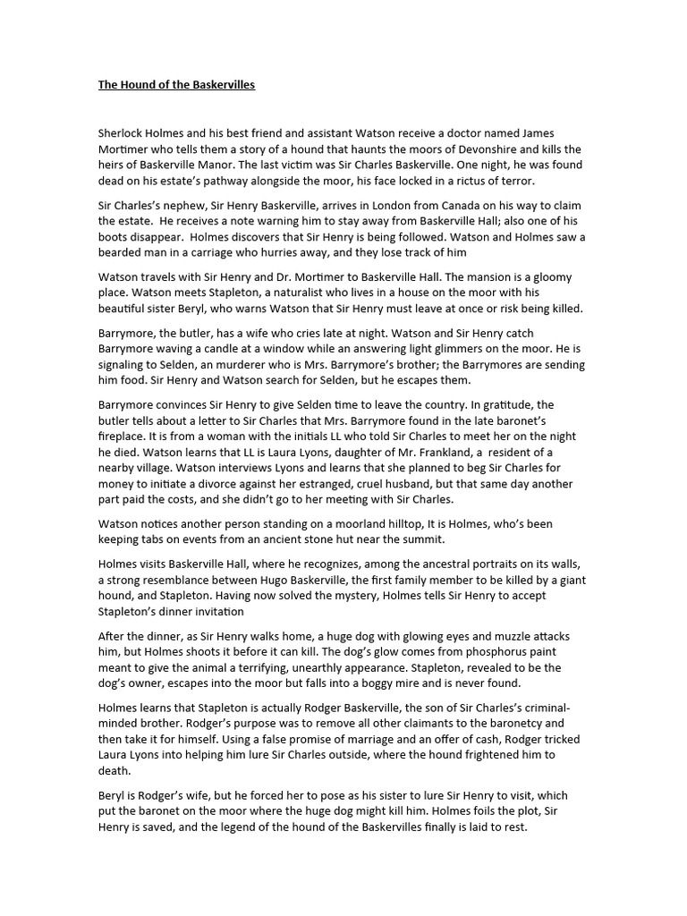 The Hound of the Baskervilles | PDF | The Hound Of The Baskervilles ...