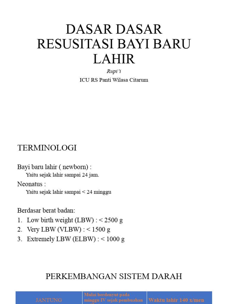 Resusitasi BBL | PDF