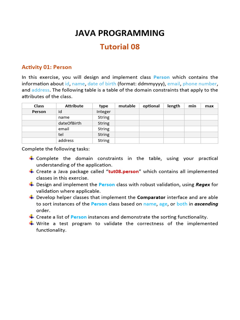 Java Programming: Person, Student, Course Classes | PDF | Class ...