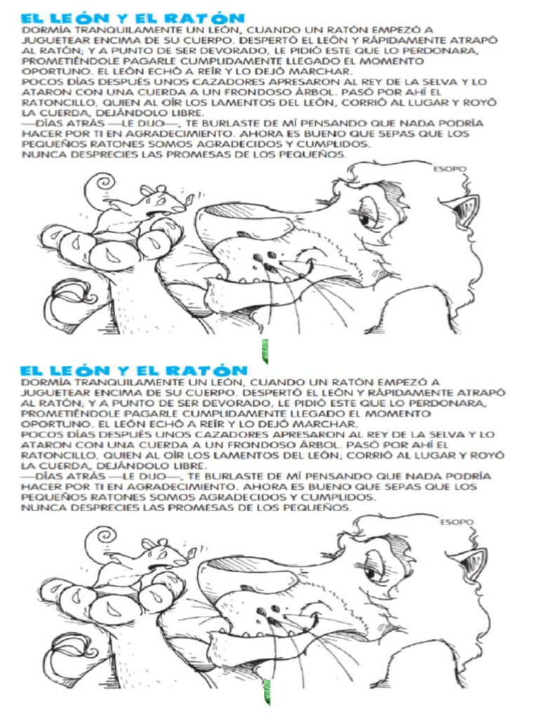 Fabula El Leon y El Sapo | PDF