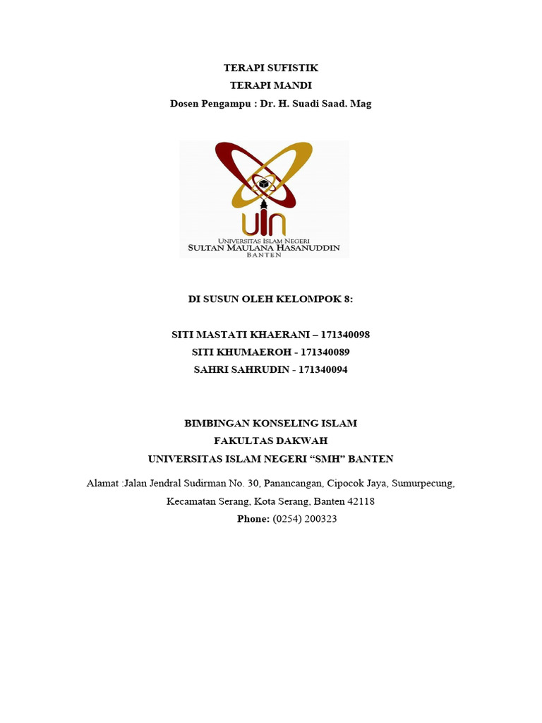 Terapi Mandi Kel 8 | PDF