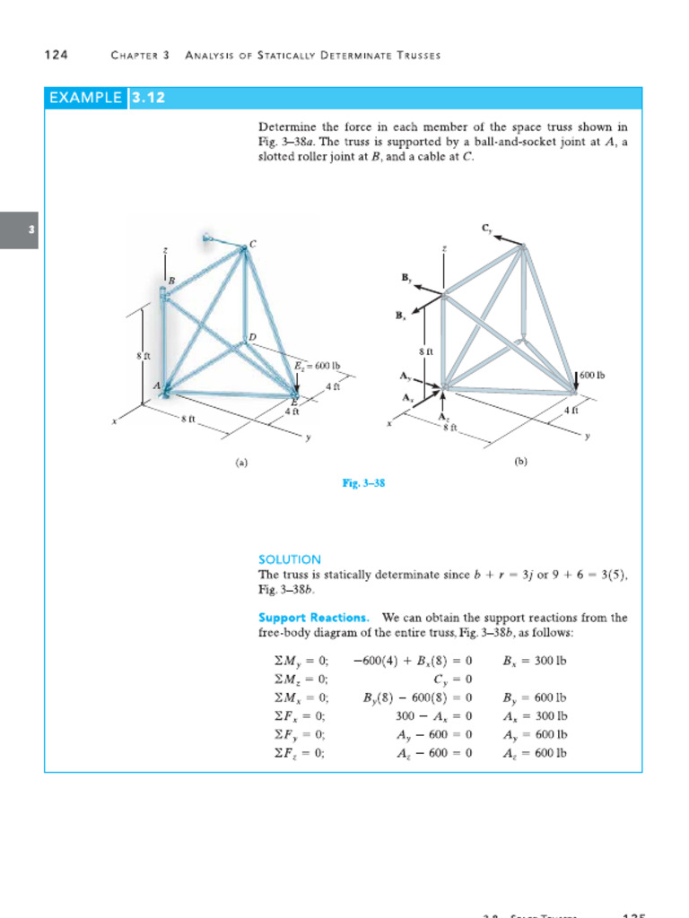 Contoh1 Space Trusses | PDF