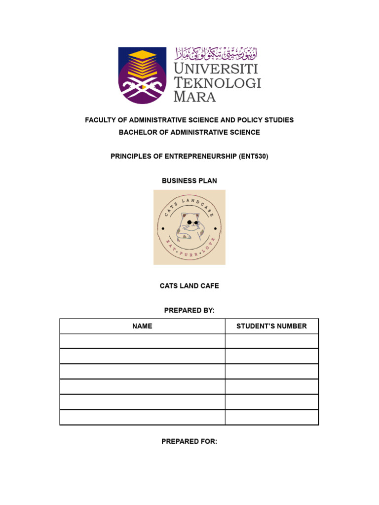 Am228 - Ent530 - Business Plan Report | PDF | Cakes | Coffeehouse