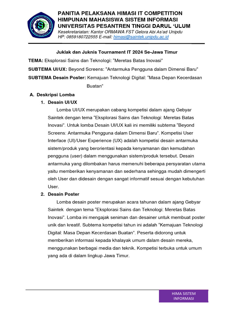 Juklak Dan Juknis HITC 2024 | PDF | Bisnis | Seni