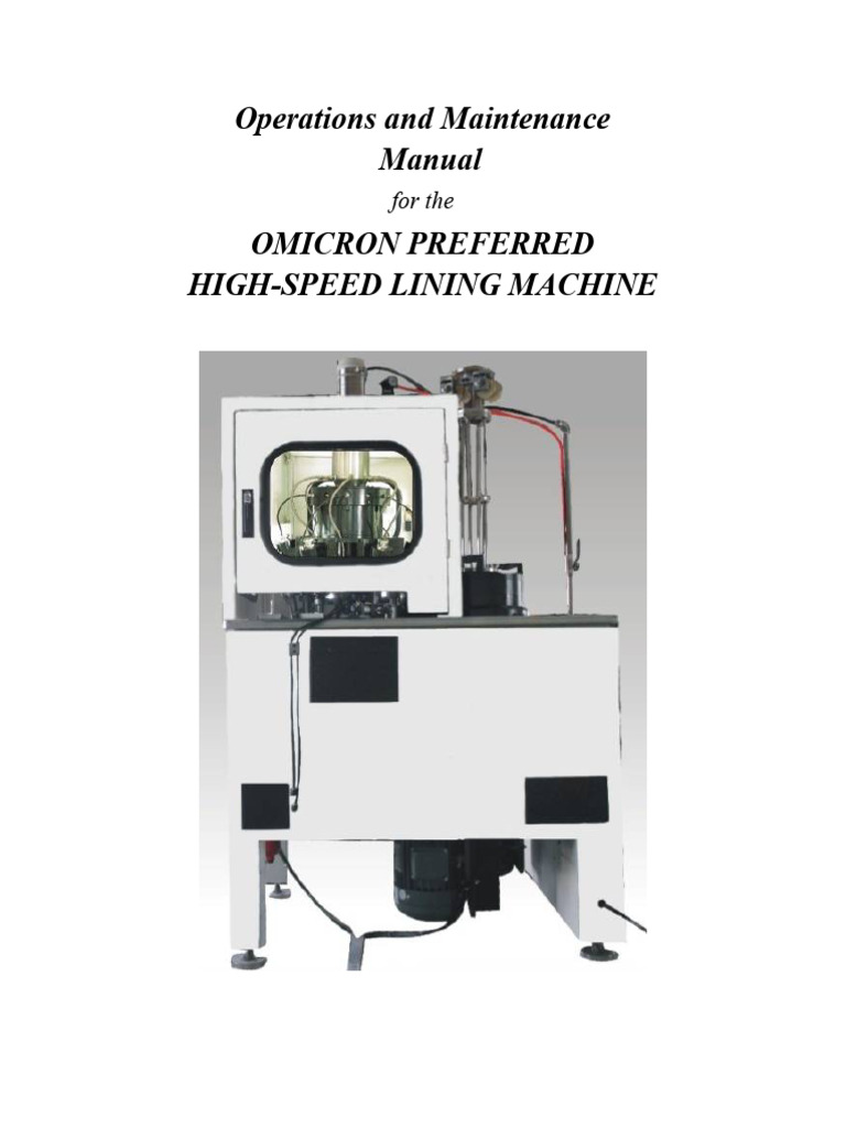 High Speed Lining Machine Operation Manual | Download Free PDF | Belt ...