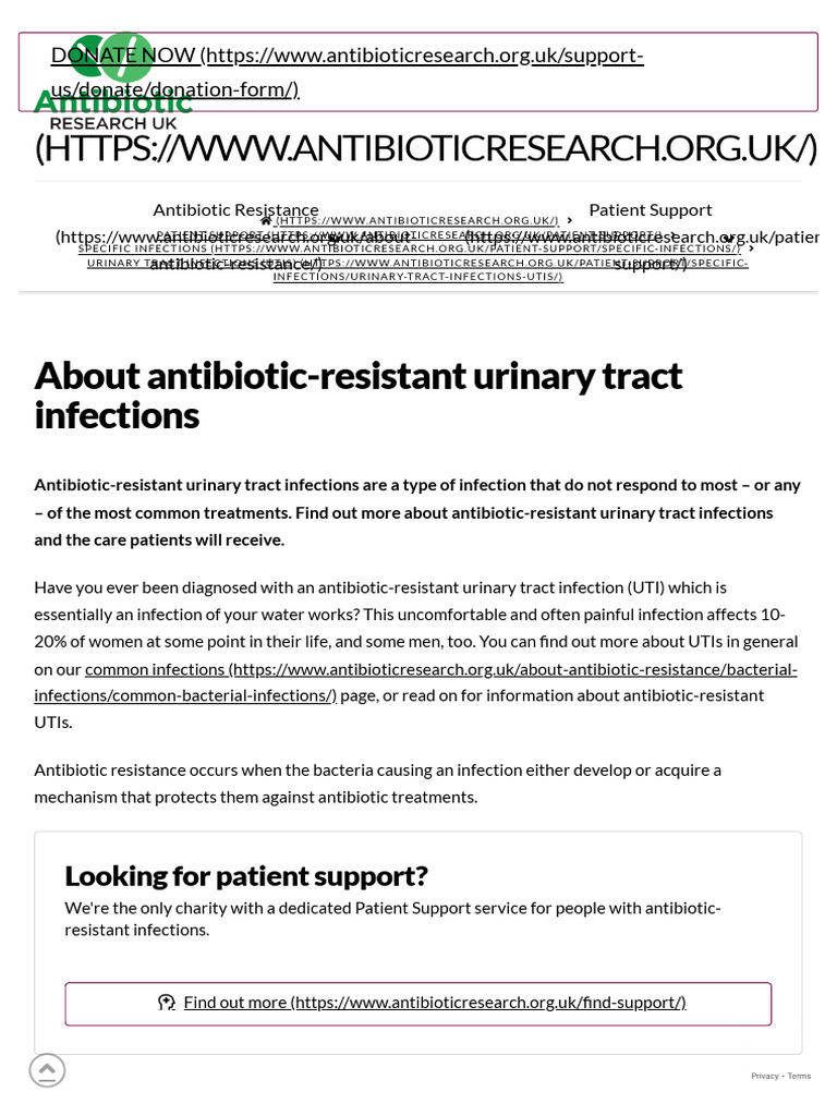 Antibiotic Resistant UTI - Treatments For Urinary Tract Infections ...