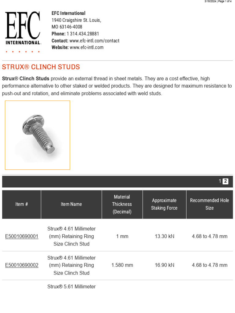 Strux®Clinch Studs | PDF