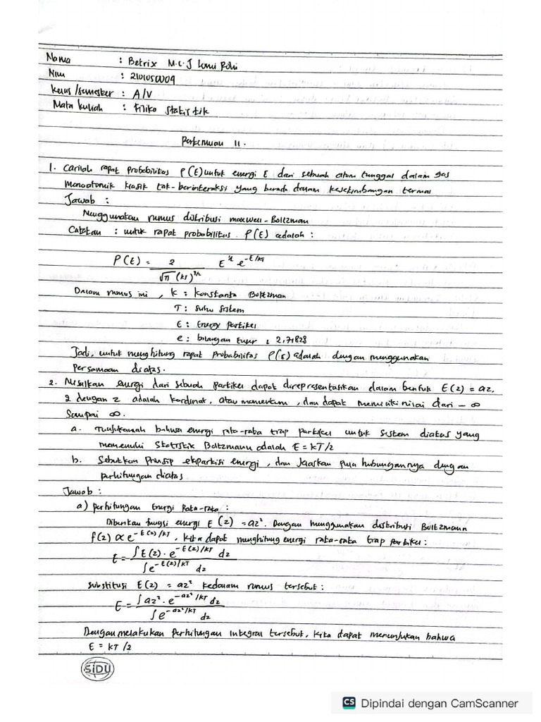 Tugas Tambahan FISTAT Pertemuan 11-Betrix M.C.J Lomi Rohi | PDF