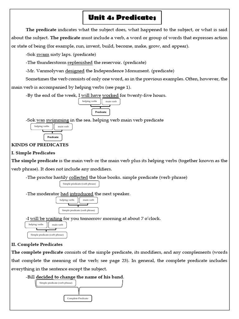 Understanding Predicates and Complements | PDF | English Grammar | Verb