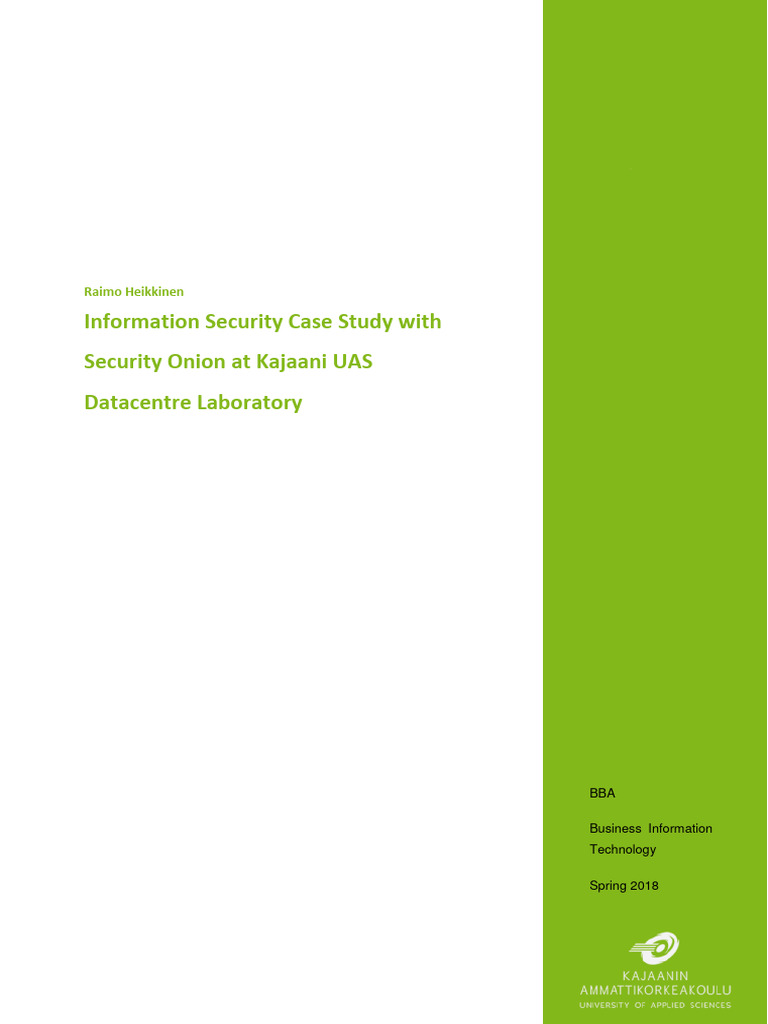 Security Onion Lab Heikkinen Raimo | PDF | Security | Computer Security