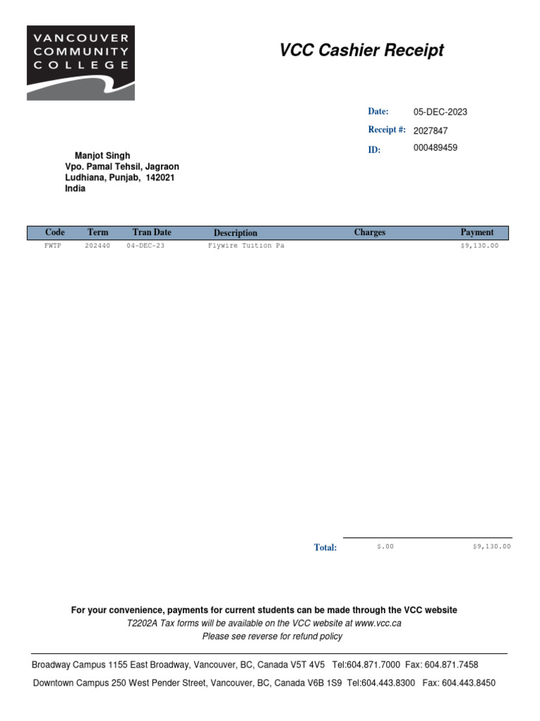 Student Cashier Receipt | Download Free PDF | Payments