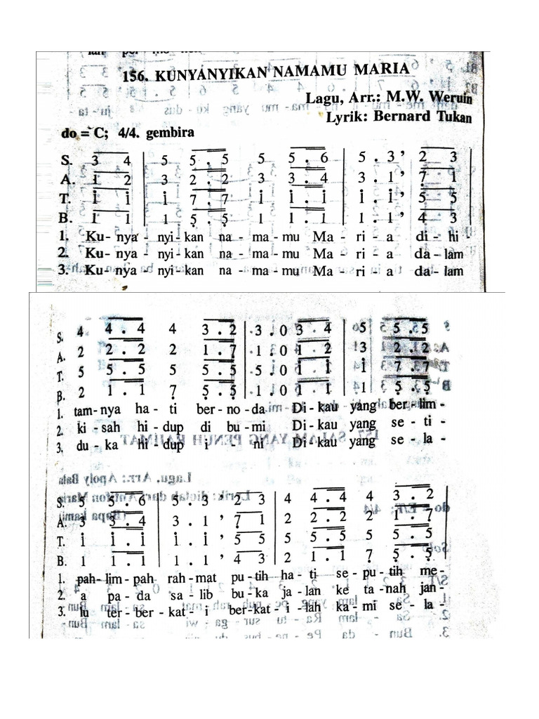 Kunyanyikan Namamu Maria (SFILE | PDF