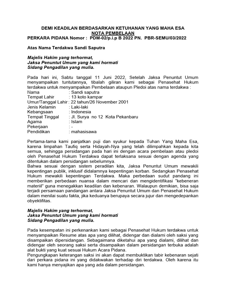 Pembelaan Kelompok 2 | PDF