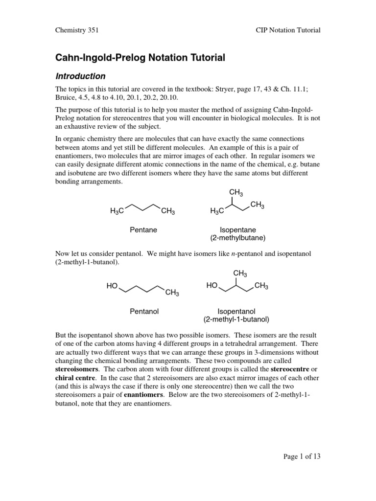 Cahn Ingold Prelog | PDF | Carbohydrates | Alkene