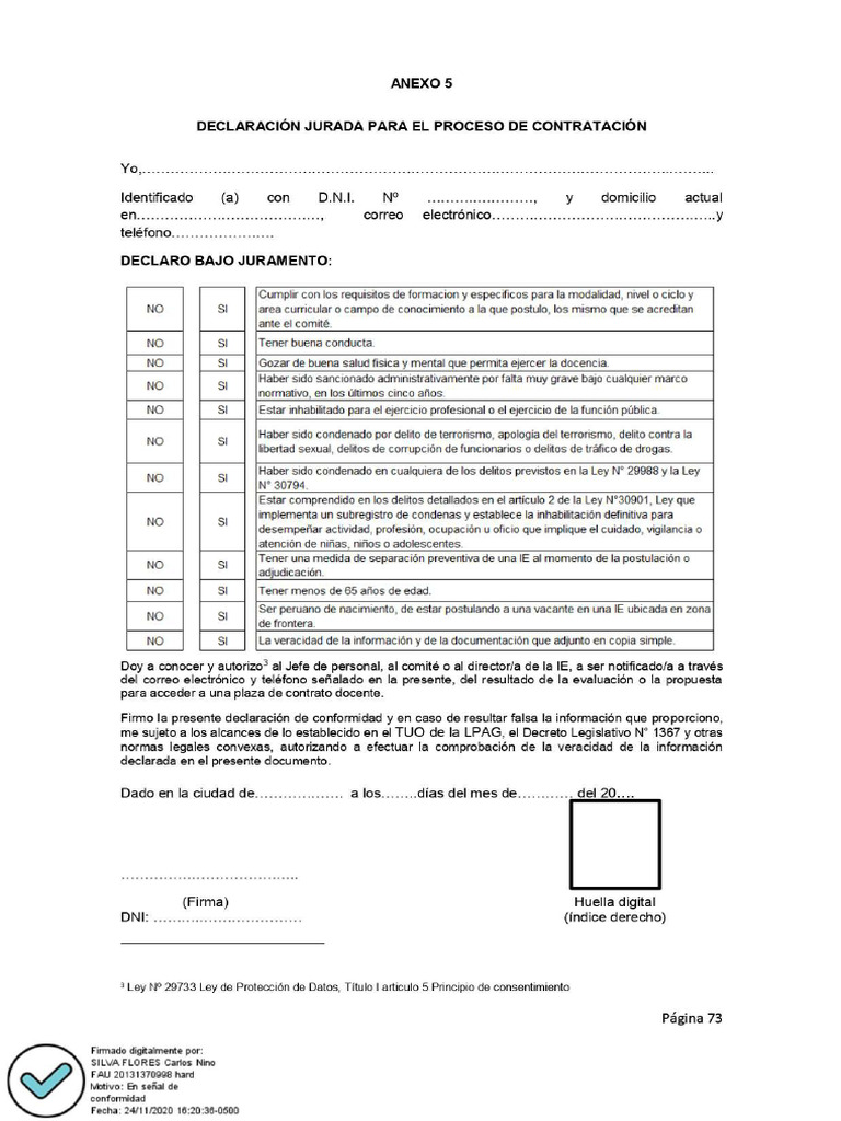 Anexos de Contratacion Docente 2021 | PDF