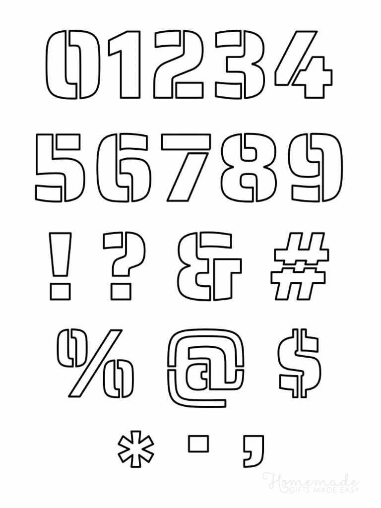 Printable Letter Stencils Block Style Numbers Symbols | PDF